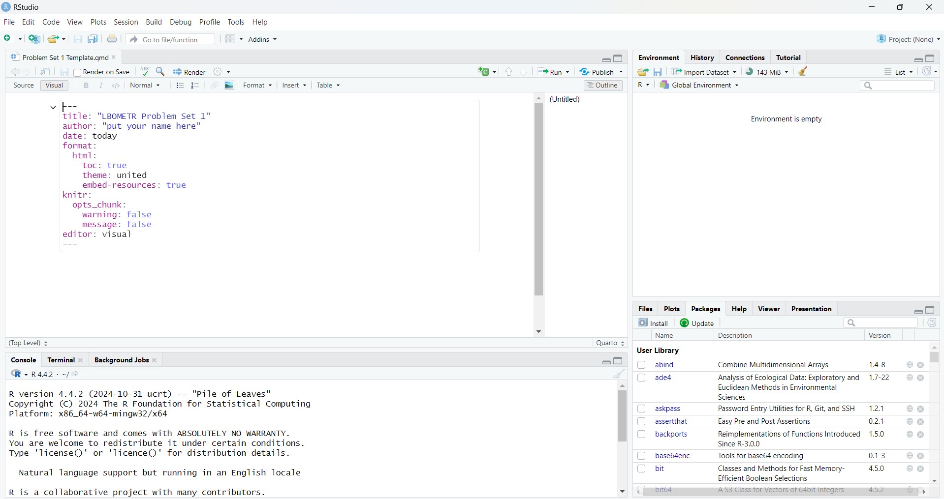 6 Basic Introduction to R | LBOMETR Course Book